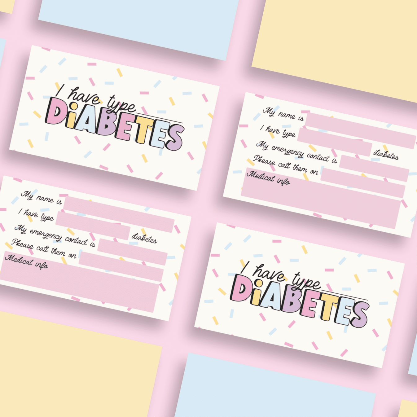 I Have Type... Diabetes Alert Card – Organising Chaos